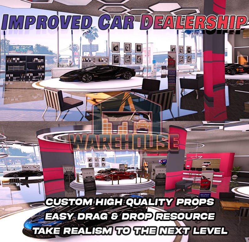 GTA V: Improved Car Dealership Custom Props Fivem Ready Optimized High ...