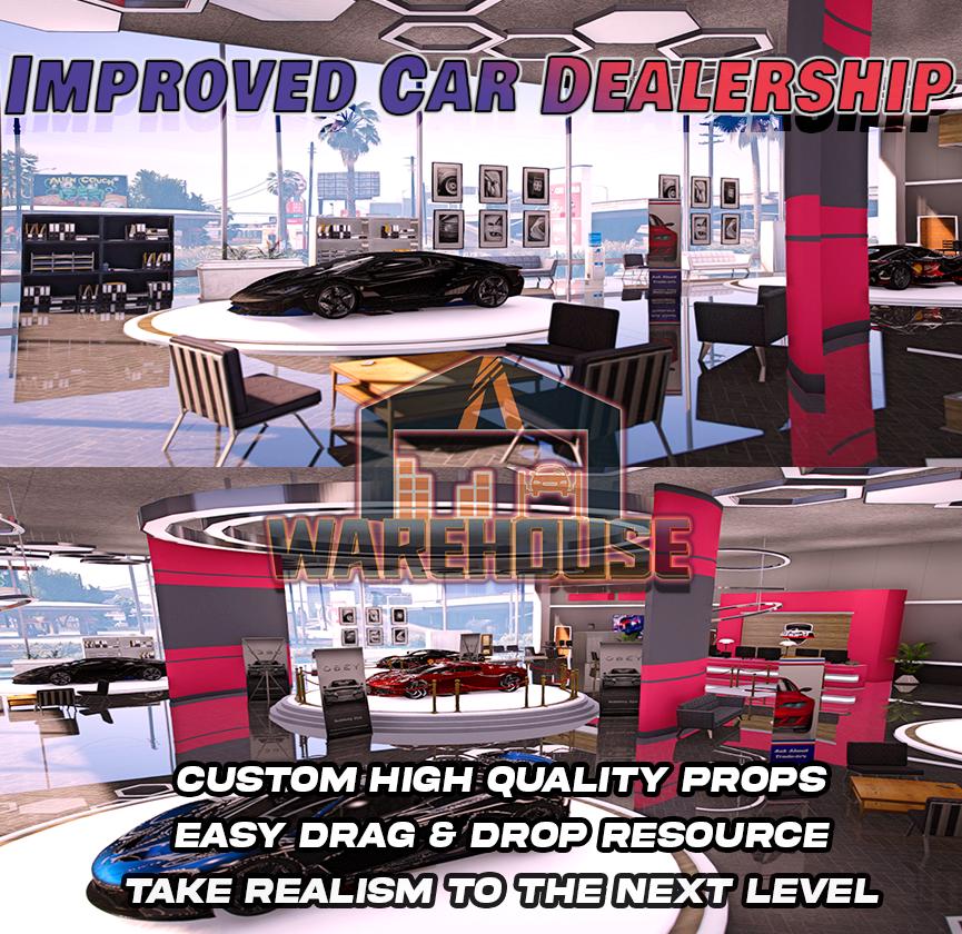 GTA V: Improved Car Dealership Custom Props Fivem Ready Optimized High ...