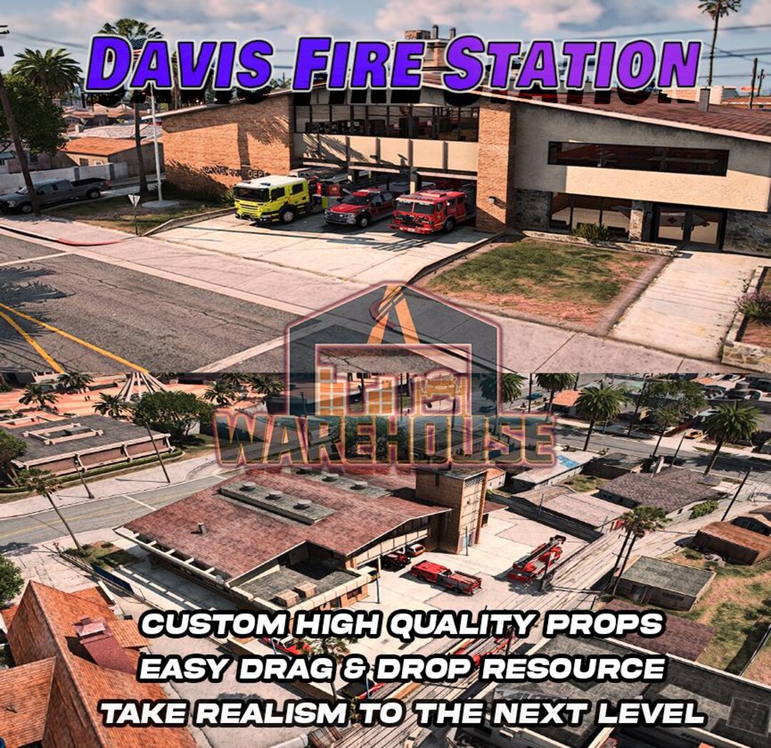 GTA V: Davis Fire Station | Custom Props | FiveM Ready | Otimizado ...