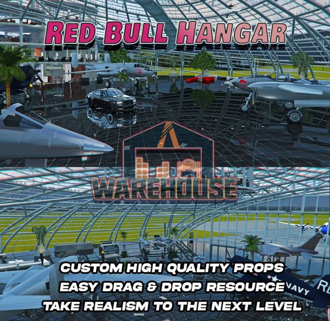 GTA V: Red Bull Hangar | Custom Props | Fivem Ready | Optimized | High ...
