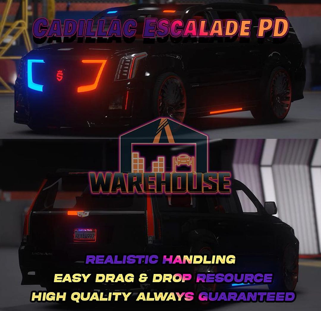 GTA V: Cadillac Escalade PD | Fivem Ready | Optimized | High Quality ...