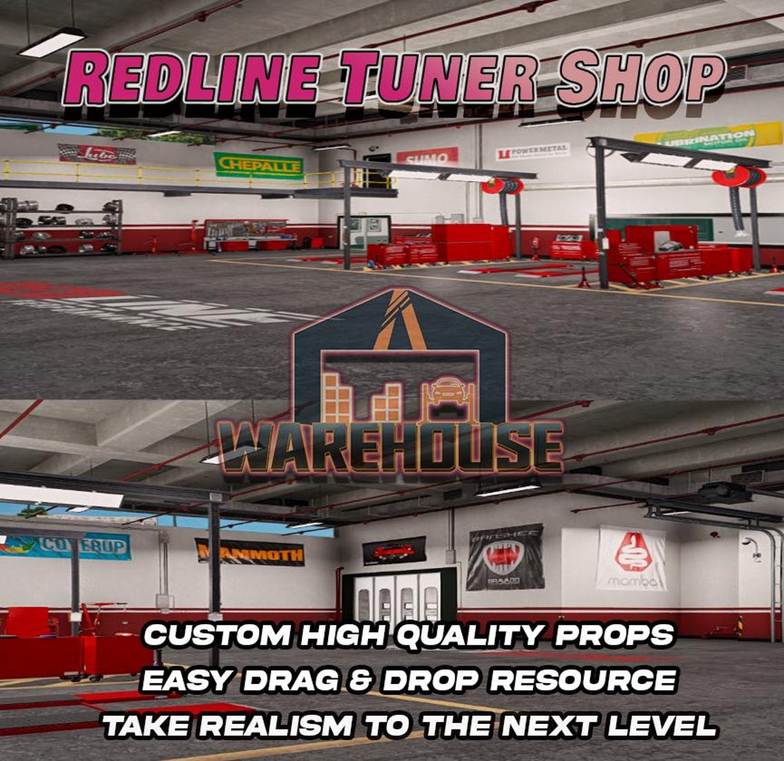 GTA V: Redline Tuner Shop | Showroom | Custom Props | Fivem Ready ...