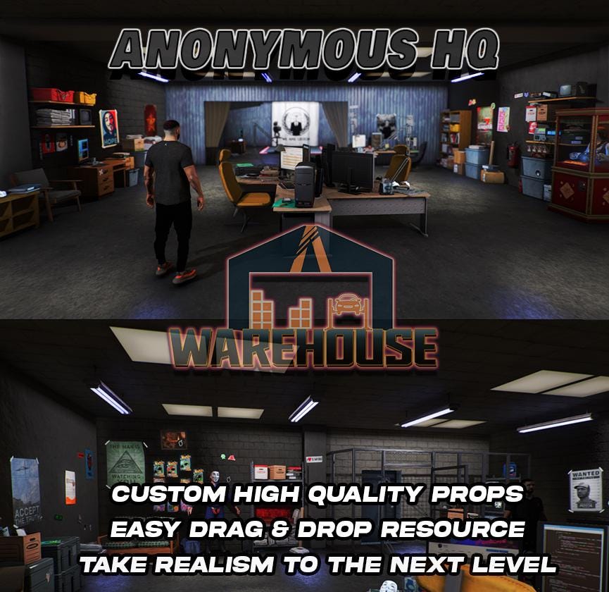 GTA V: Anonymous Headquarters Custom Props FiveM Ready Optimized High ...