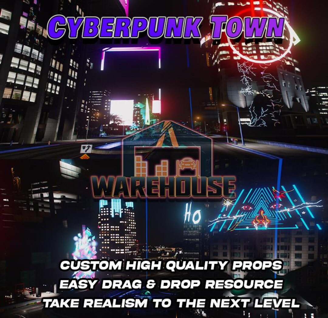 GTA V: Cyberpunk Town | Custom Props | Fivem Ready | Optimized | High ...
