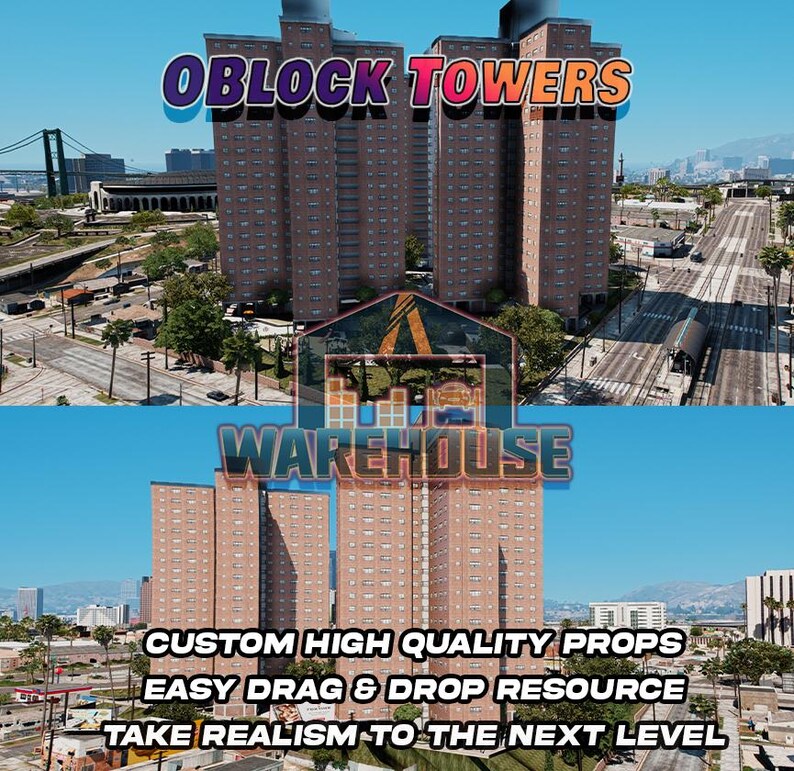 GTA V: O'block Towers | Custom Props | Fivem Ready | Optimized | High ...