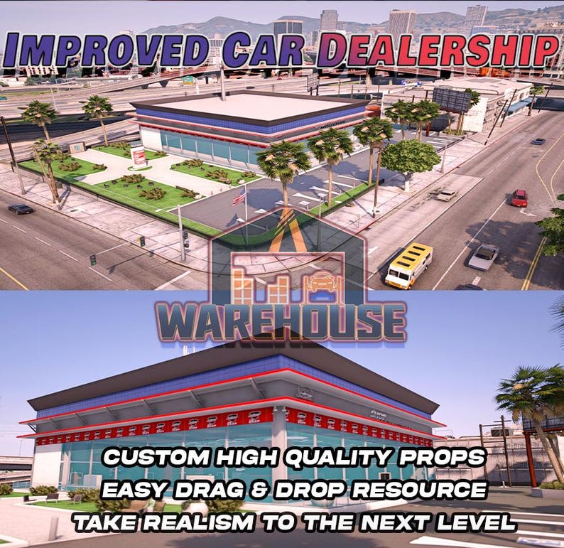 GTA V: Improved Car Dealership Custom Props Fivem Ready Optimized High ...