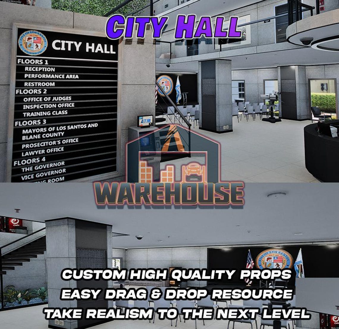 GTA V: City Hall | Custom Props | Fivem Ready | Optimized | High ...