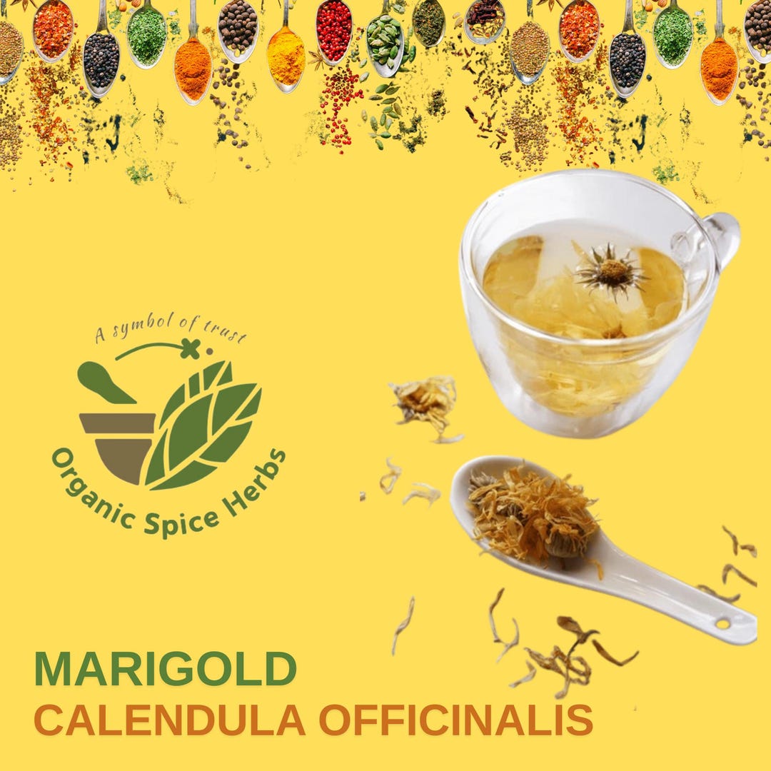 Calendula Flowers, Dried Calendula, Marigold, Herbal Tea, Calendula ...