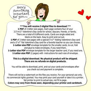 8 Funny Kids Valentine's Day Cards, Teacher Valentine, Classroom ...