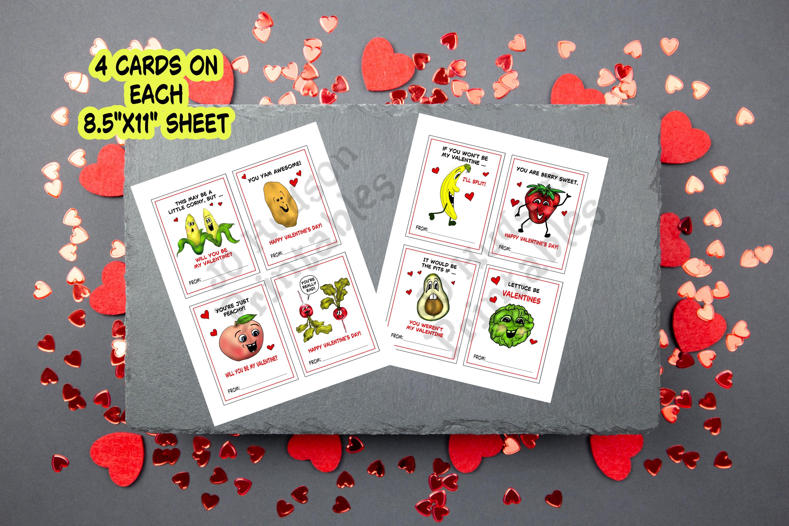8 Funny Kids Valentine's Day Cards, Teacher Valentine, Classroom ...