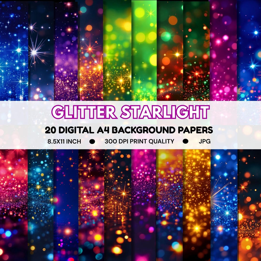 Glitter Digital Background Papers | Starlight Wallpaper | Instant ...