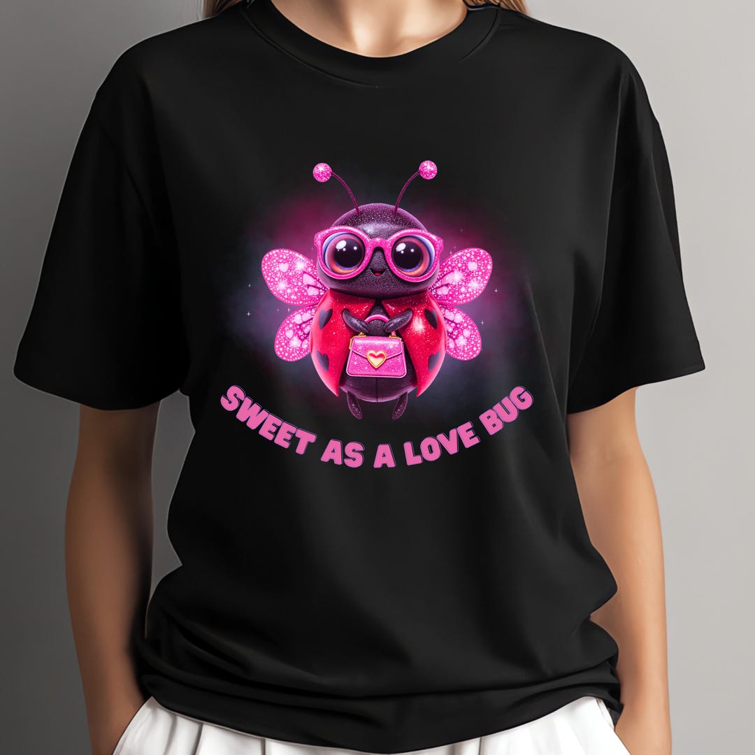 Sweet as a Love Bug PNG | Cute Glitter Ladybug Clipart | Pink Glasses ...