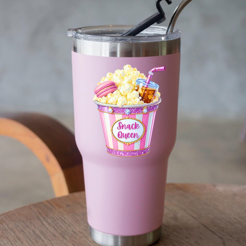 Snack Queen PNG | Glam Popcorn Clipart | Just Here for the Snacks ...