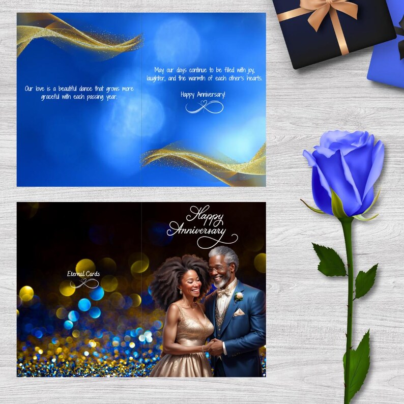 Black Anniversary Card for Black Couples African American Greeting ...