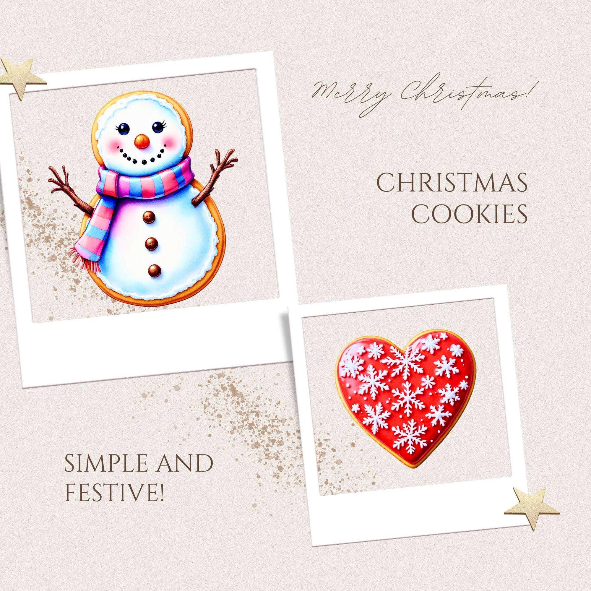 Watercolor Christmas Cookies Clipart Set | Bold Colorful Holiday Sugar ...