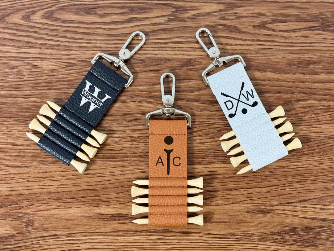 Leather Golf Bag Tag,gift With Golf Tees,golf Bag Tag,personalized Golf ...