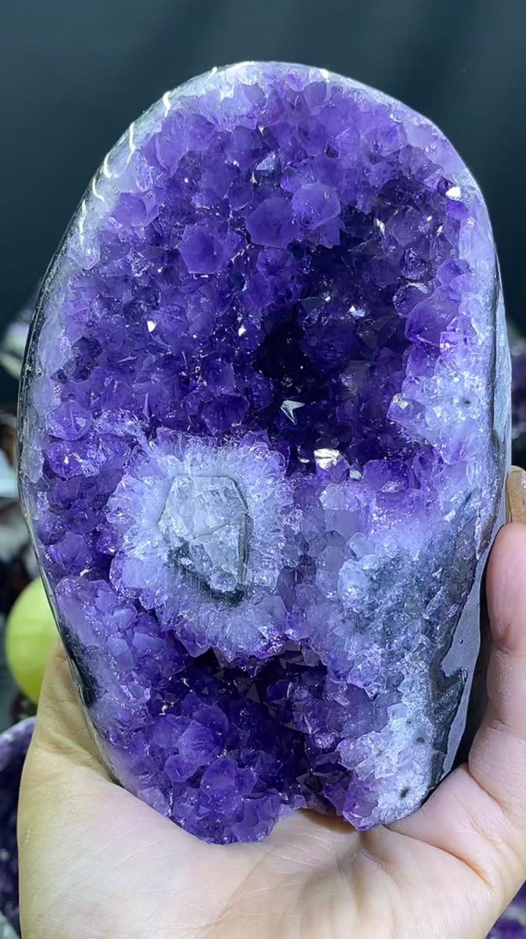 Rare Deep Purple Natural Amethyst Geode – Large Crystal Cluster for ...