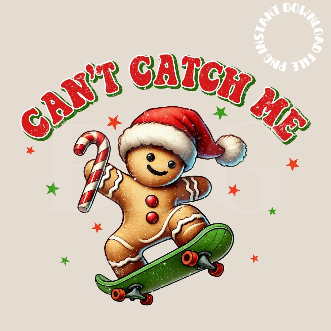 Can't Catch Me Gingerbread Png, Gingerbread PNG, Skater Gingerbread PNG ...