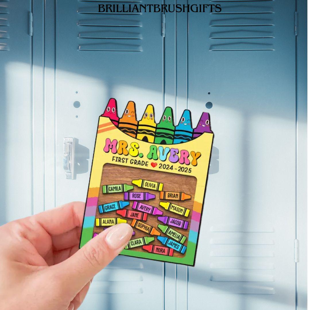 Personalized Teacher Shaker Magnet, Teacher Appreciation Gifts, Crayon ...