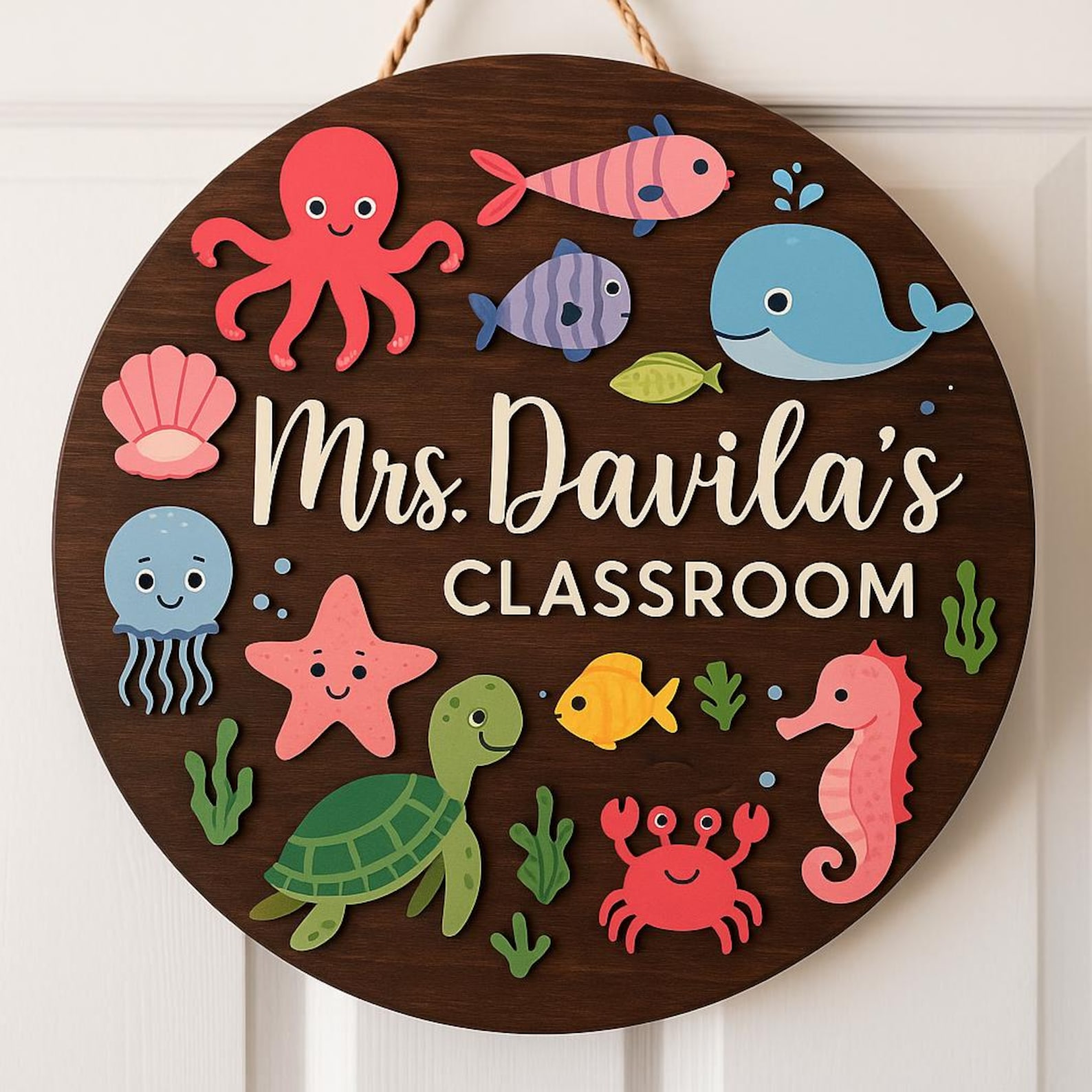 Teacher Gifts, Teacher Door Sign, Ocean Sea Themed Door Sign, Classroom ...
