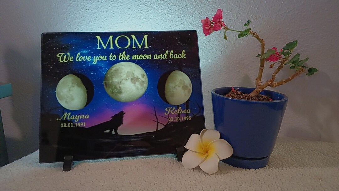 Family Moon Phase Glass Photo, Customized 8x10 Glass Keepsake ...