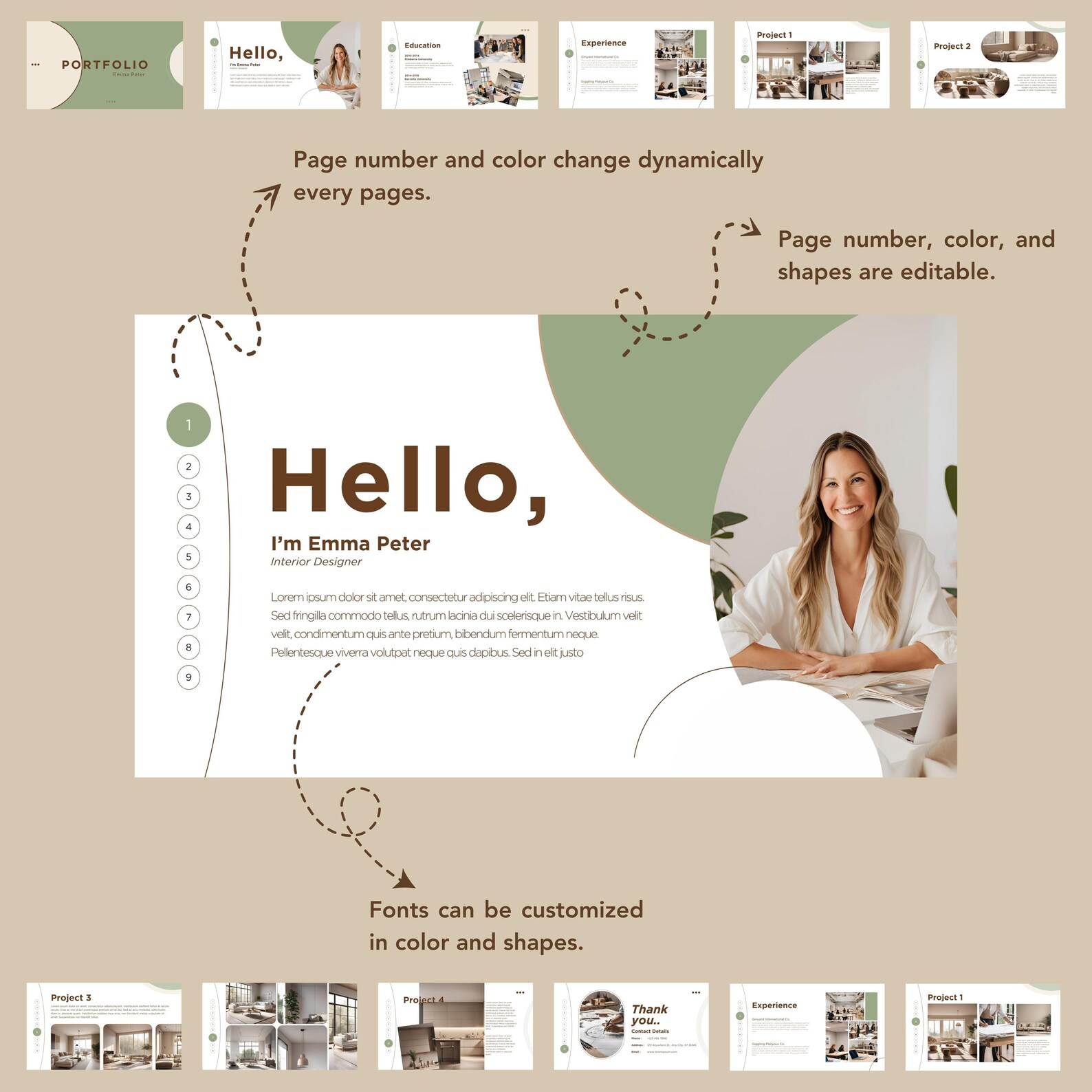 Editable Professional Portfolio Template | Canva Architecture, Interior ...