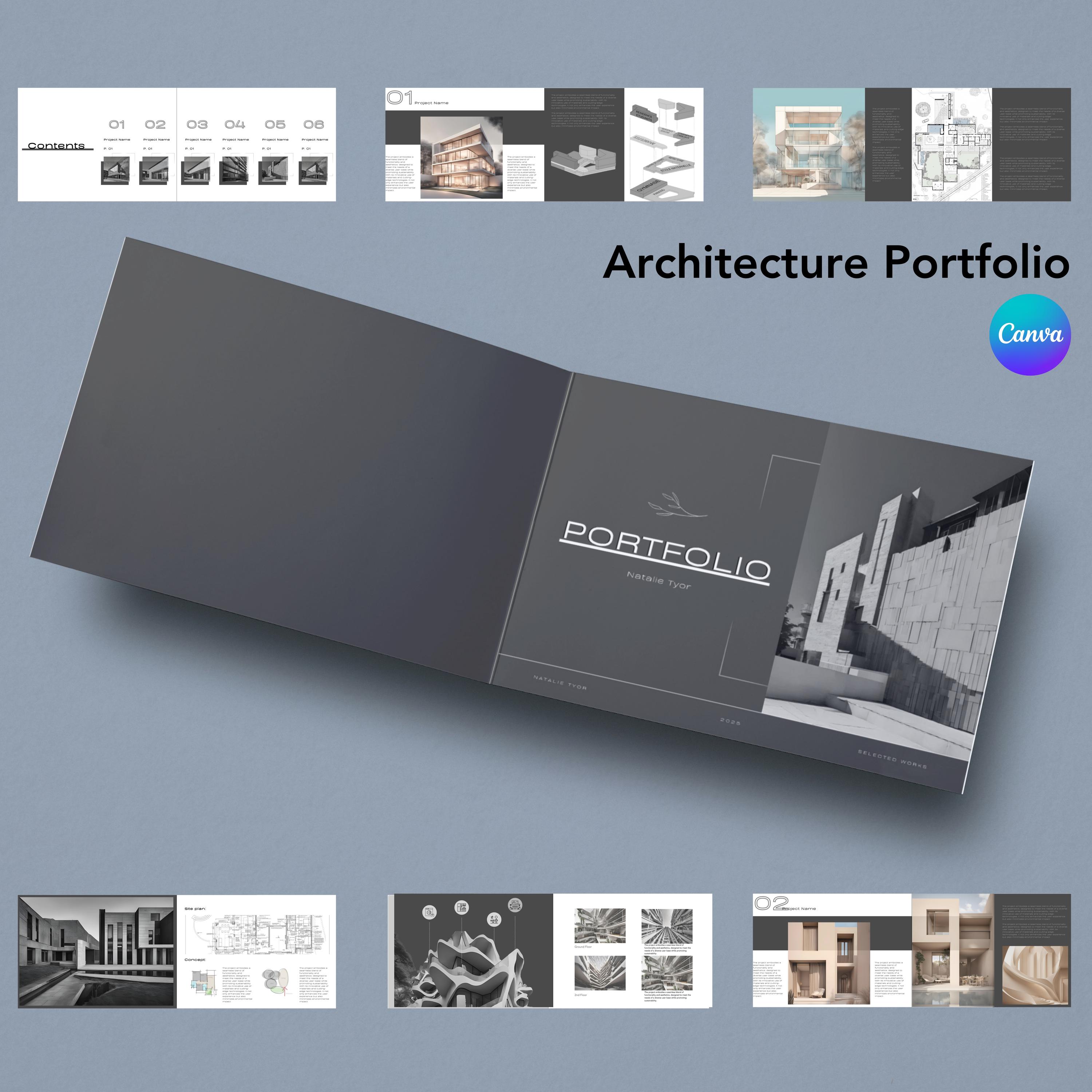 Editable Professional Portfolio Template | Gray Minimal Canva ...