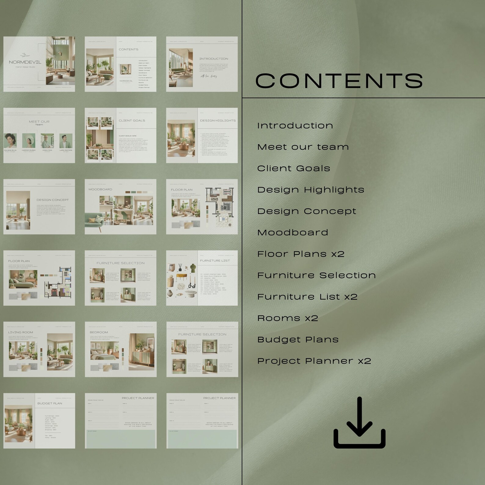 Interior Layout Template | Client Proposal Template | Designer ...