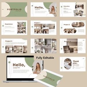 Editable Professional Portfolio Template | Canva Architecture, Interior ...