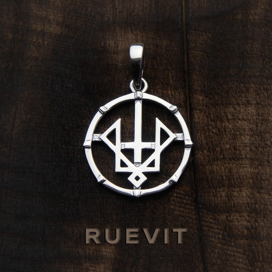 Ruevit War God Pendant, 925 Sterling Silver Slavic Amulet, Pagan ...