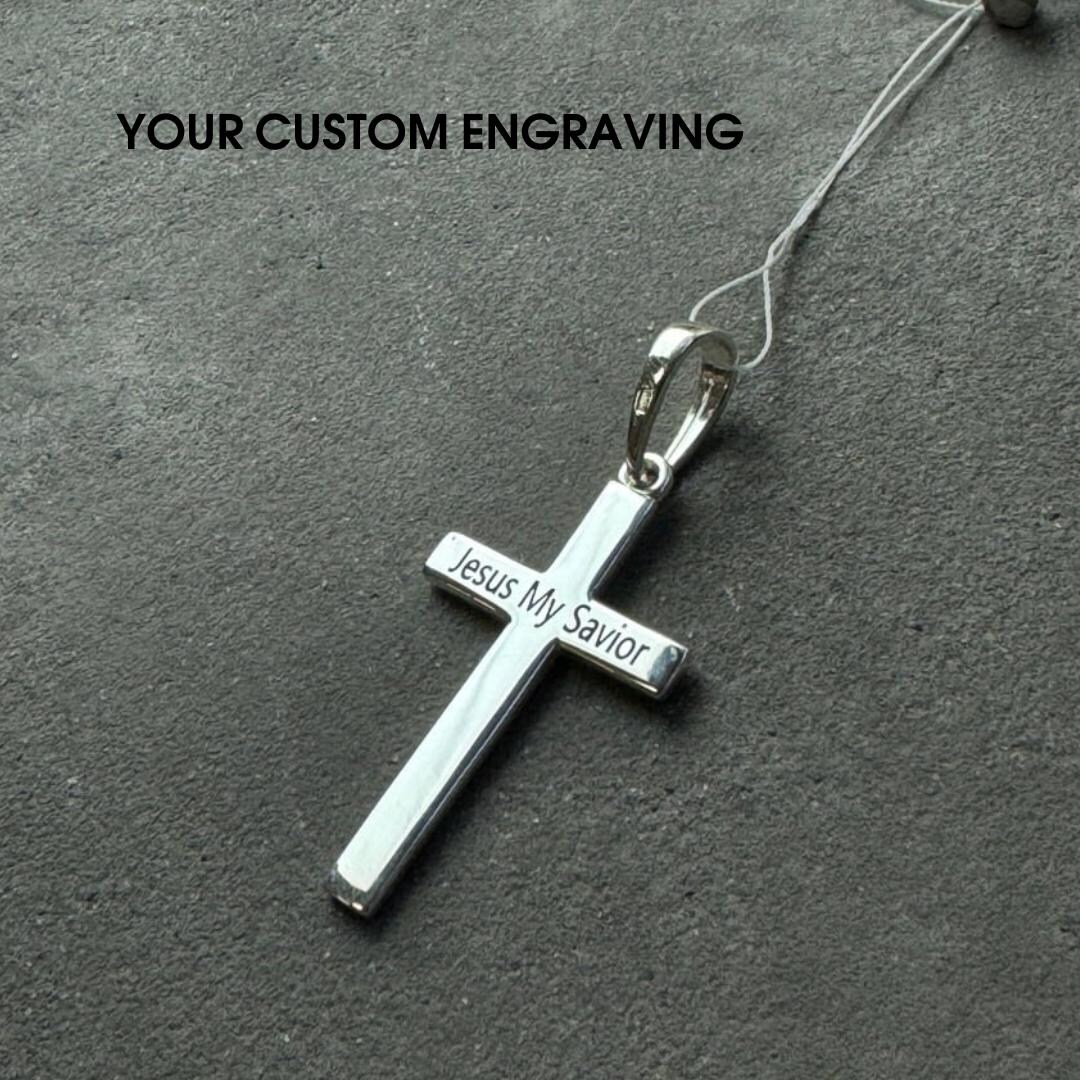 Personalized Engraved Cross Necklace, Custom Name Pendant, Religious ...