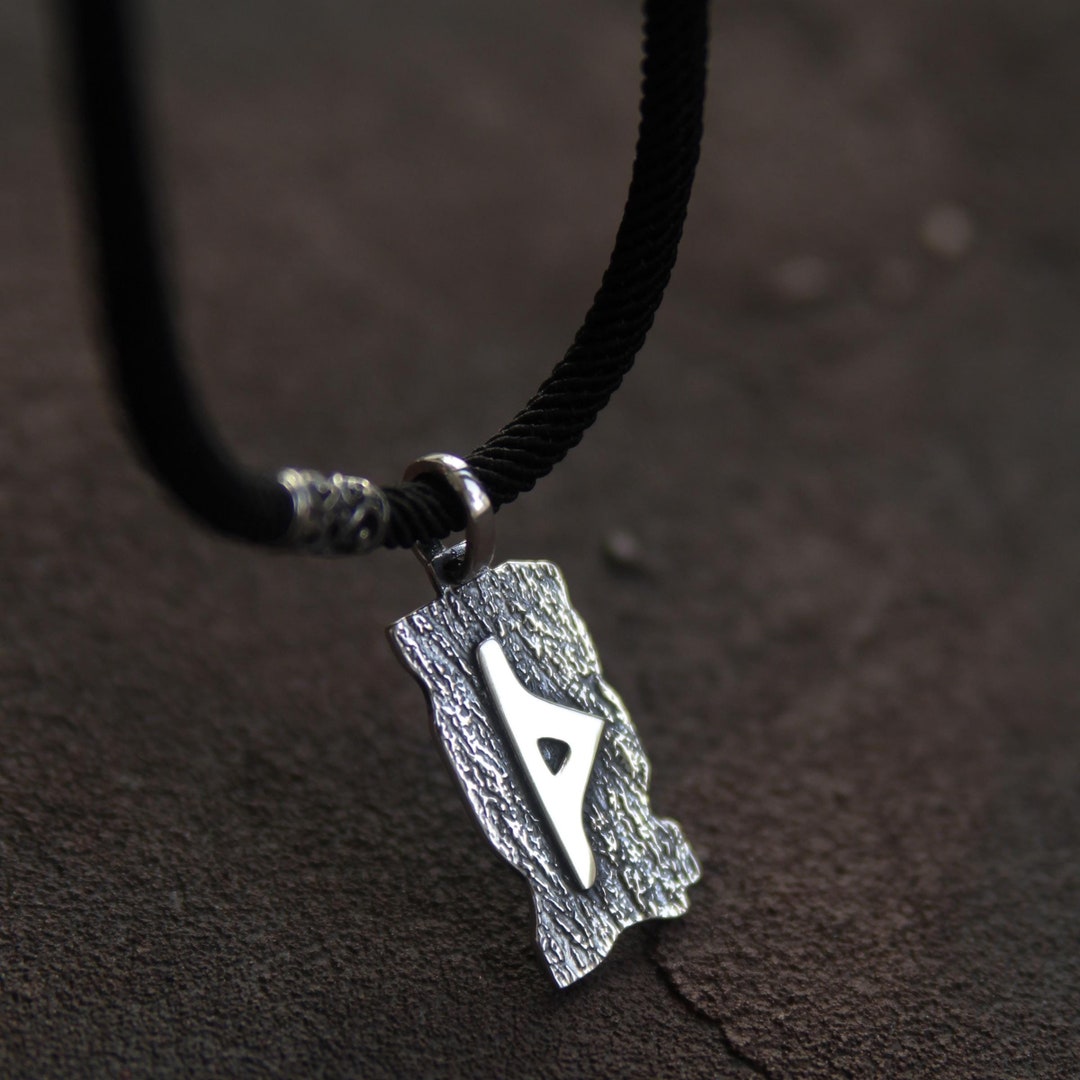 Thurisaz Rune Pendant, Silver Viking Necklace, Norse Jewelry, Nordic ...
