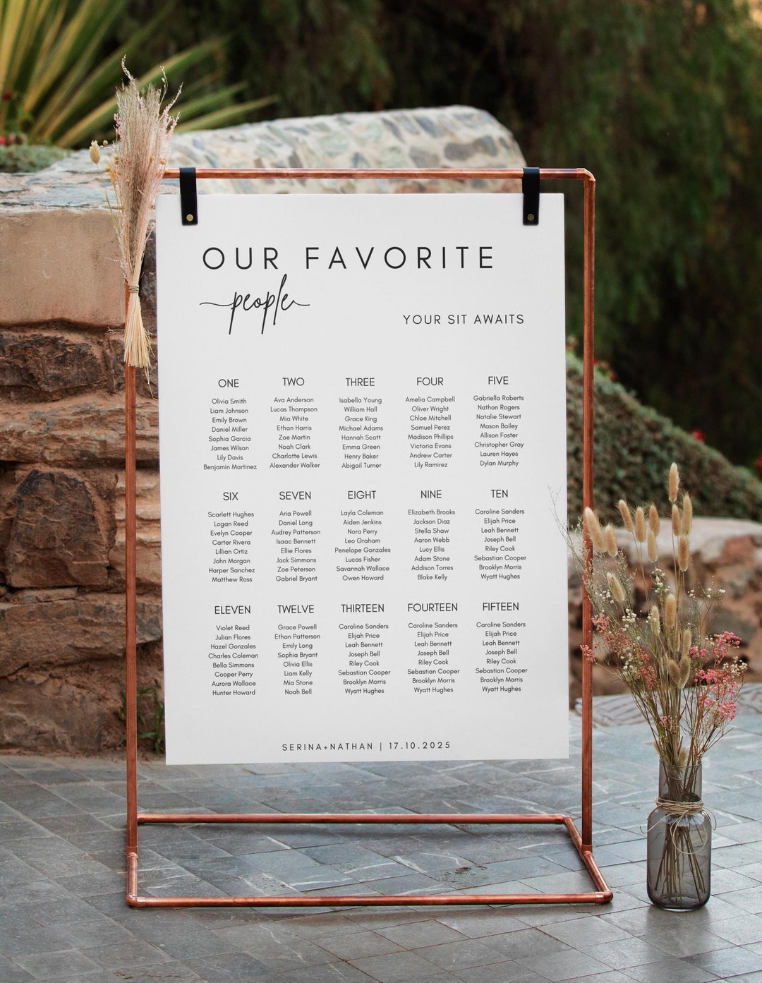 Editable Wedding Seating Chart Template, Minimalist Table Plan, Our ...