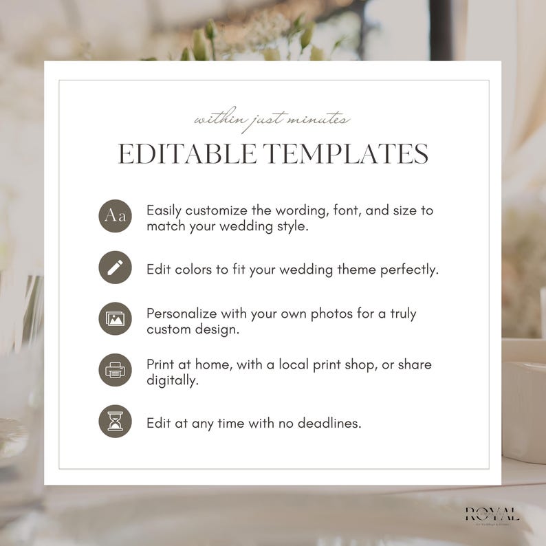 Elegant Wedding Program Template, Minimalist Wedding Ceremony Program ...