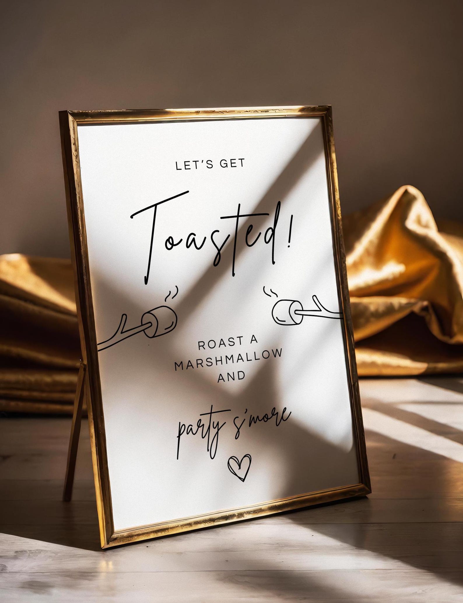 Wedding Roast a Marshmallow Bar Sign | Editable Canva Template | Modern ...