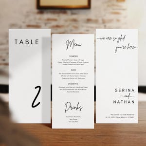Elegant Wedding Tri-fold Table Sign, Minimalist Tri-fold Menu, Triangle ...