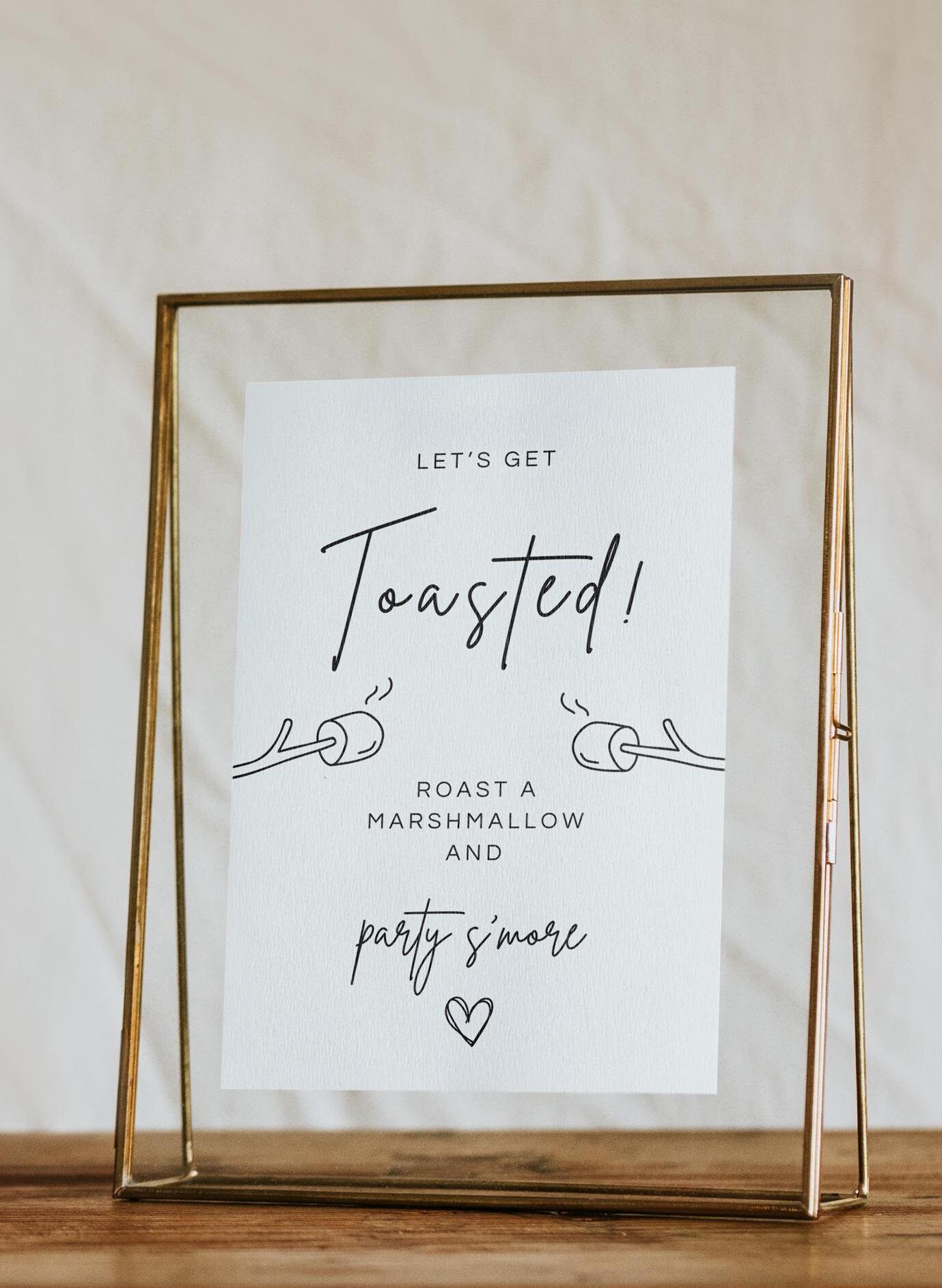 Wedding Roast a Marshmallow Bar Sign | Editable Canva Template | Modern ...