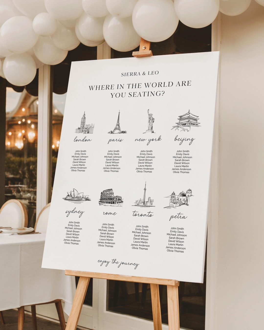 Custom City Seating Chart Template: Editable Destination Wedding ...