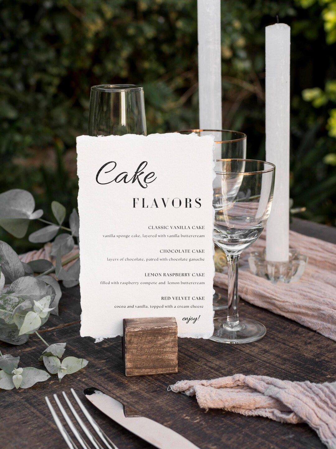 Cake Flavors Sign, Printable Desserts Sign, Minimalist Dessert Bar Sign ...