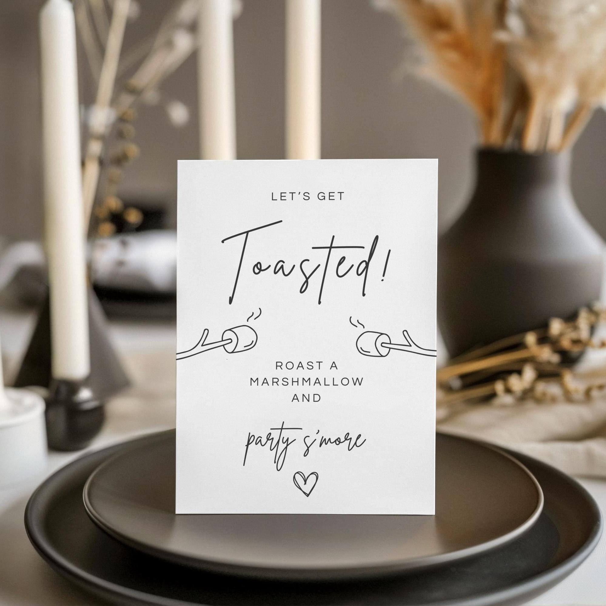 Wedding Roast a Marshmallow Bar Sign | Editable Canva Template | Modern ...
