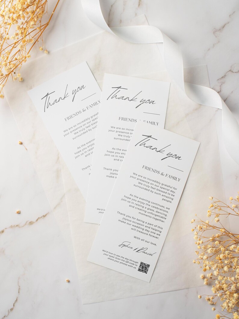 Modern Menu and Thank You Card, Editable Printable Dinner Menu and ...