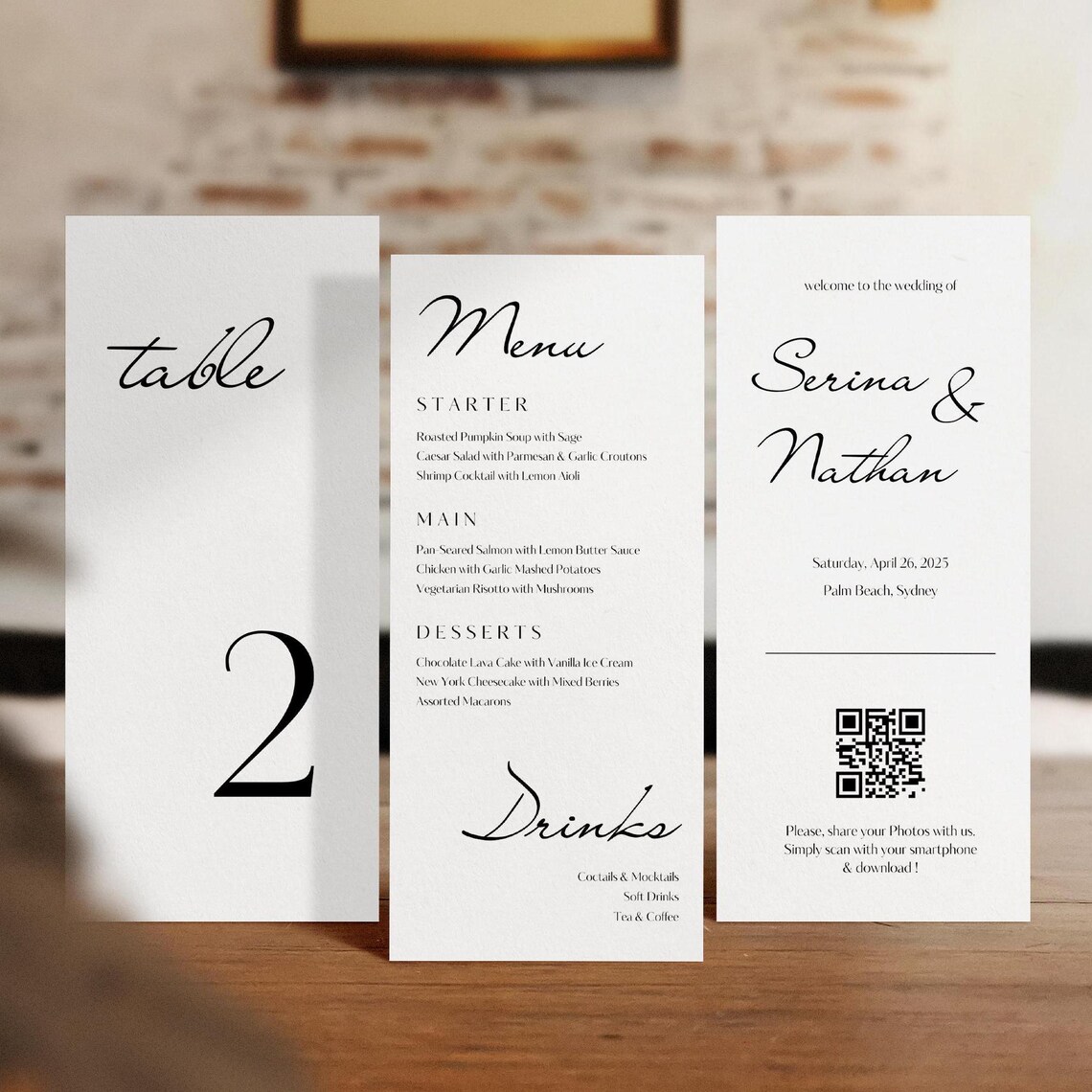 Minimalist Wedding Tri-fold Table Number, Tri-fold Table Menu, Triangle ...