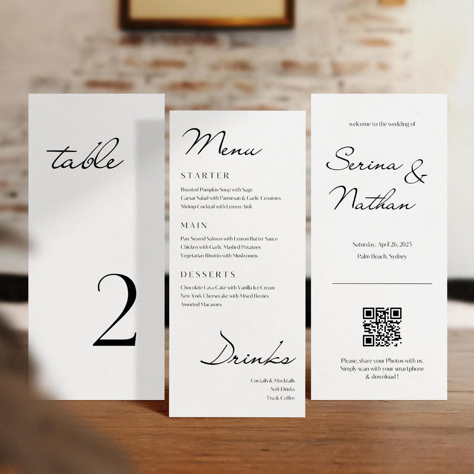 Minimalist Wedding Tri-fold Table Number, Tri-fold Table Menu, Triangle ...