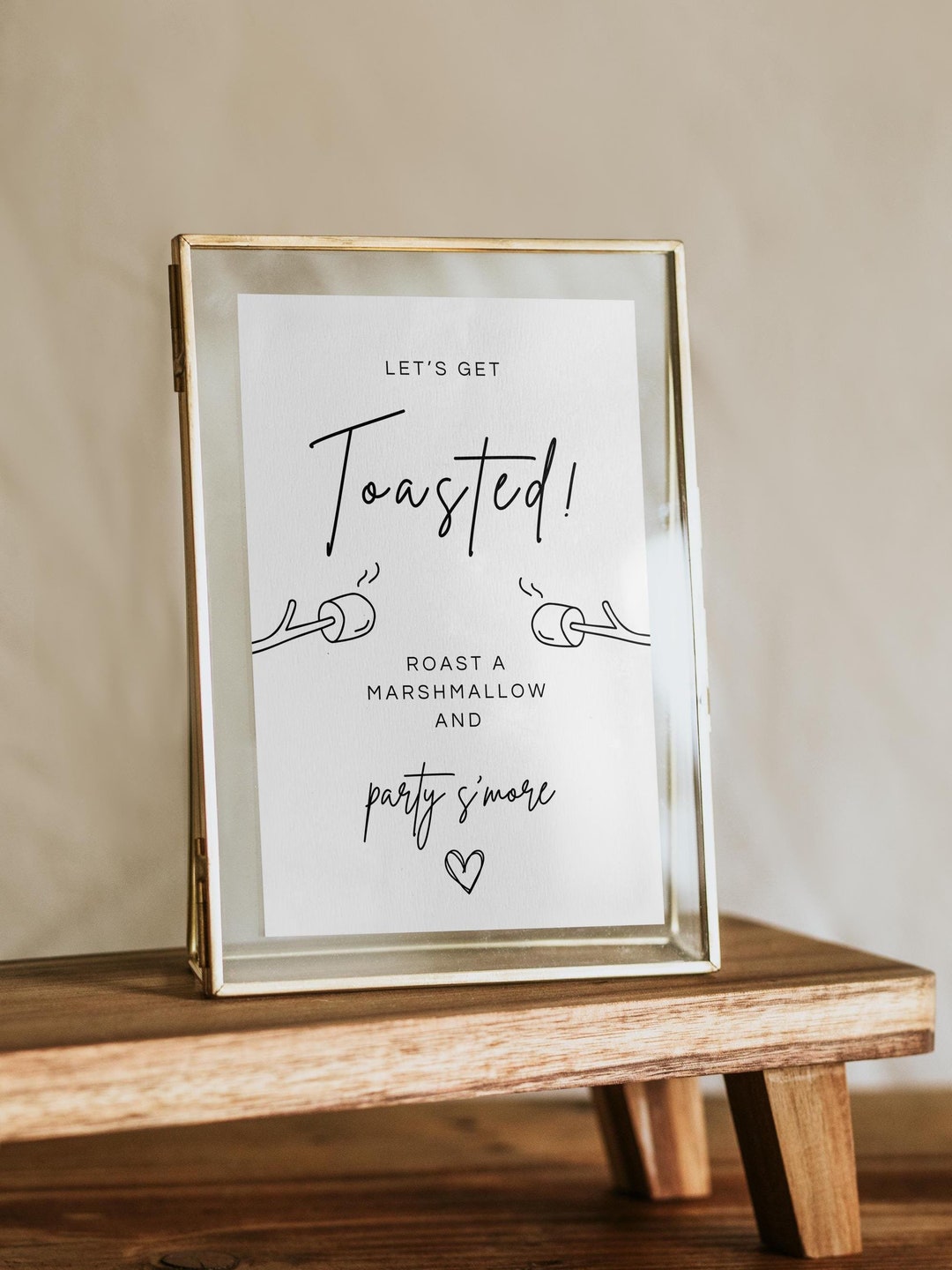 Wedding Roast a Marshmallow Bar Sign | Editable Canva Template | Modern ...