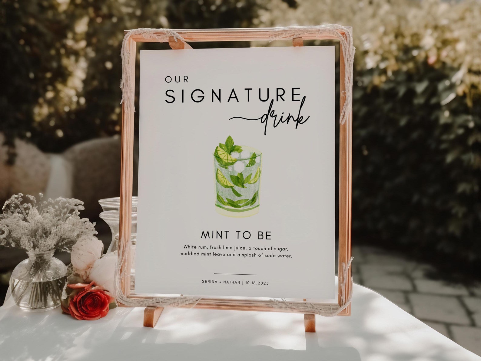 Signature Cocktail Sign Template, Editable Wedding Signature Drink Menu ...