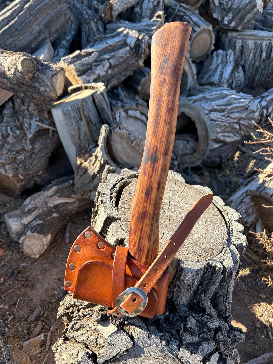 Camp Hatchet With Harness Leather Sheath or Scabbard. Throwing Axe. - Etsy
