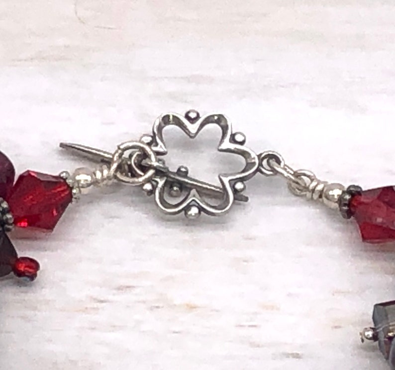 Charm Bracelet Beaded Ruby Red and Purple Boro Lampwork - Etsy