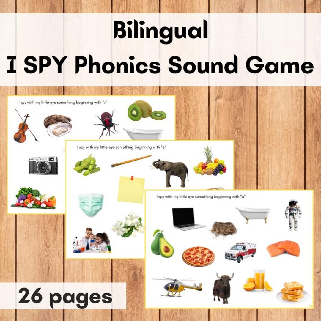 Bilingual I SPY Phonics Sound Game English and Spanish - Etsy