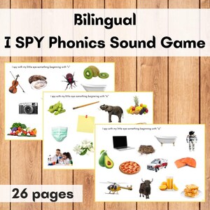 Bilingual I SPY Phonics Sound Game English and Spanish - Etsy