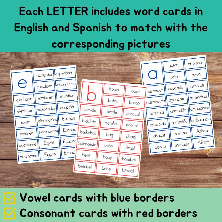 Bilingual Montessori Phonics Initial Sound English Spanish - Etsy